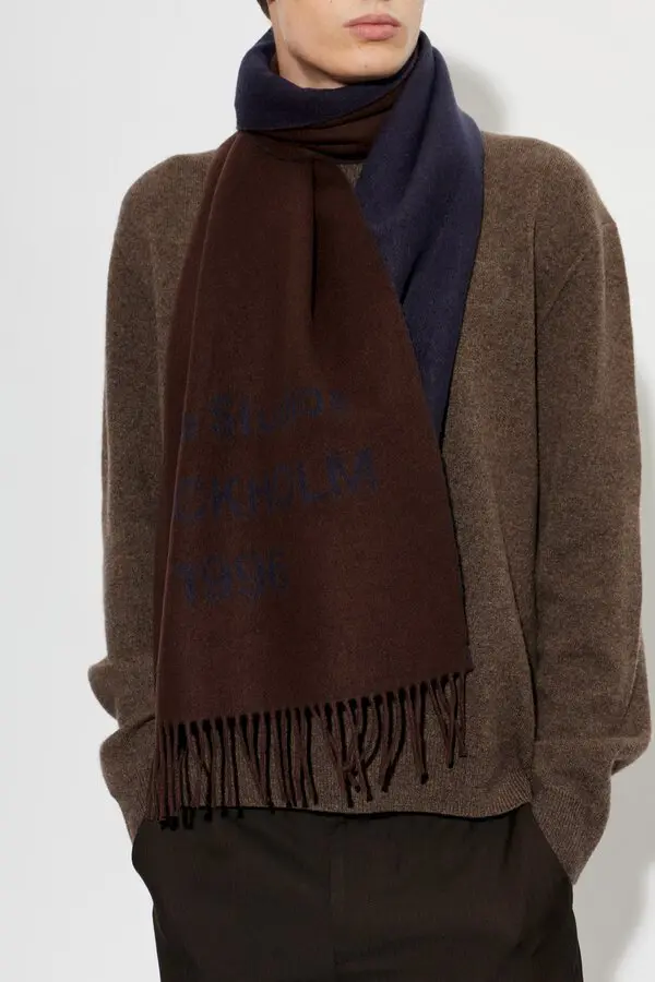 Acne Studios Wool Scarf With Fringes