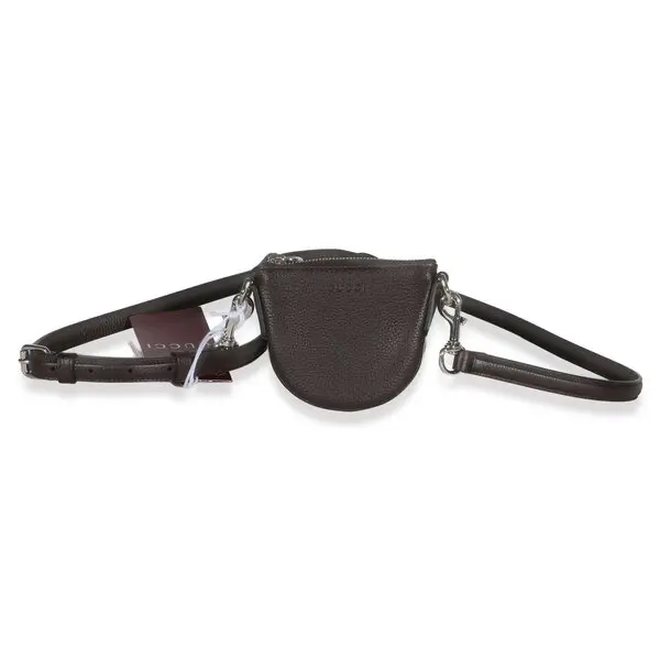 Gucci Pebbled Calfskin B Shoulder Pouch - Brown