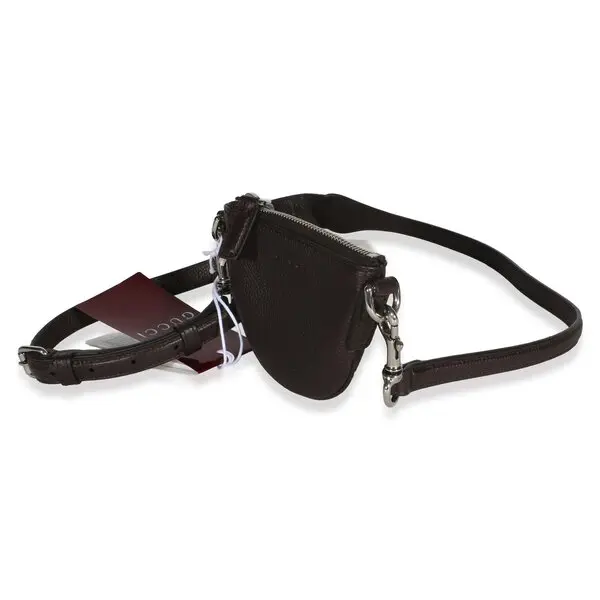 Gucci Pebbled Calfskin B Shoulder Pouch - Brown
