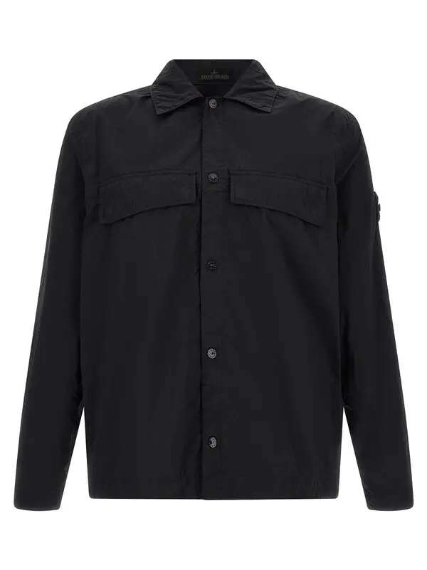 Stone Island Badge Ghost' Overshirt - Black