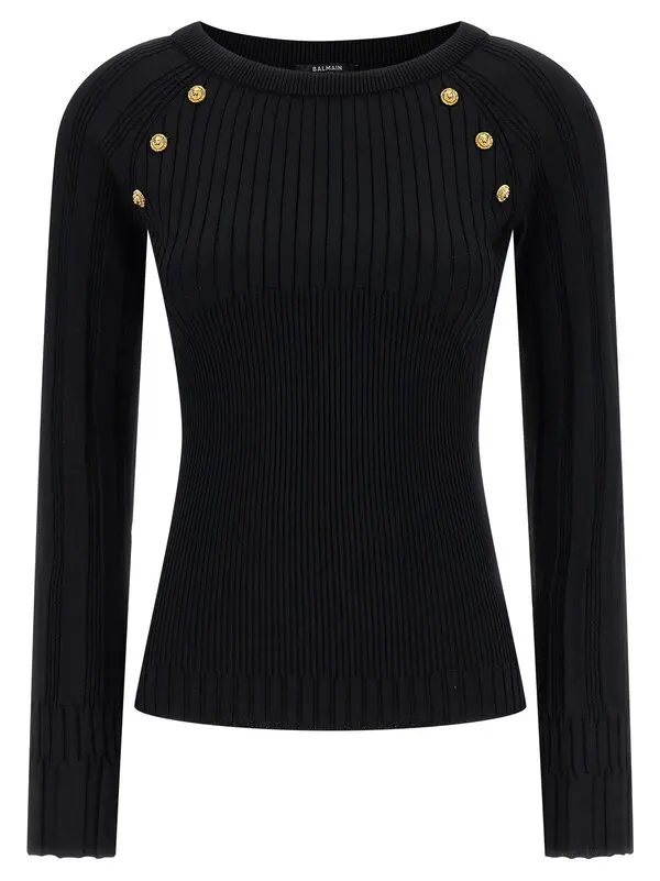 Balmain 3 Buttons Sweater - Black