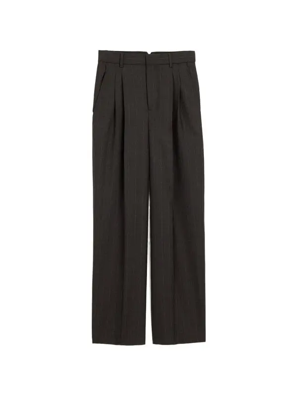 AMI Paris Wool High-waisted Trousers - Multicolor