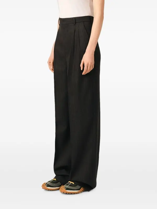 AMI Paris Wool High-waisted Trousers - Multicolor
