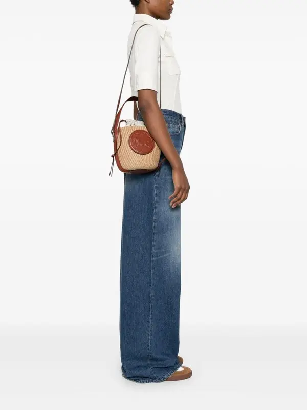 Chloé Rafia And Leather Bucket Bag