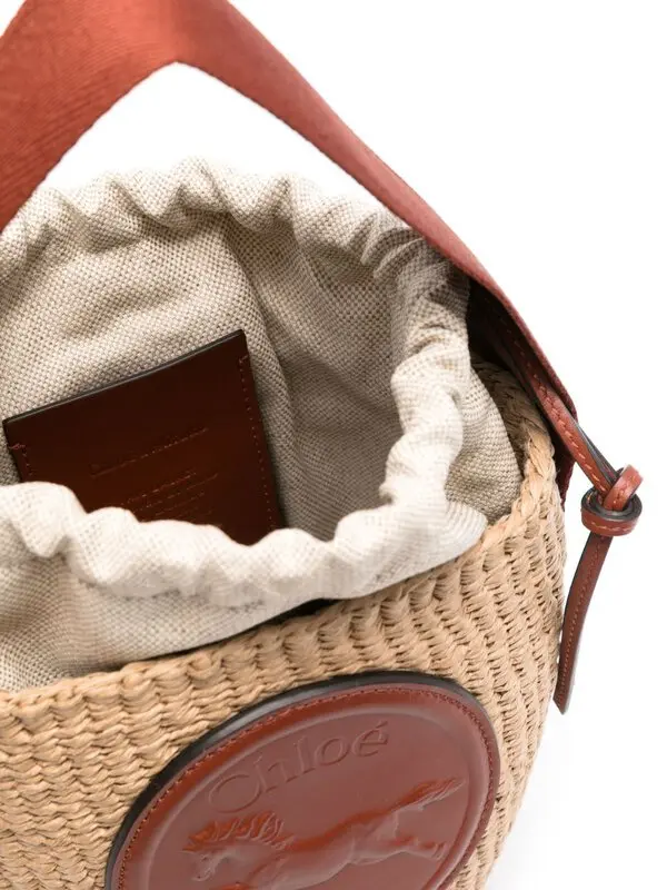Chloé Rafia And Leather Bucket Bag - Multicolor