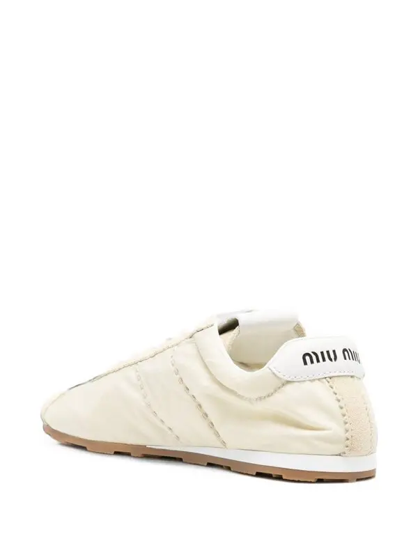 Miu Miu Plume Nylon And Leather Sneakers