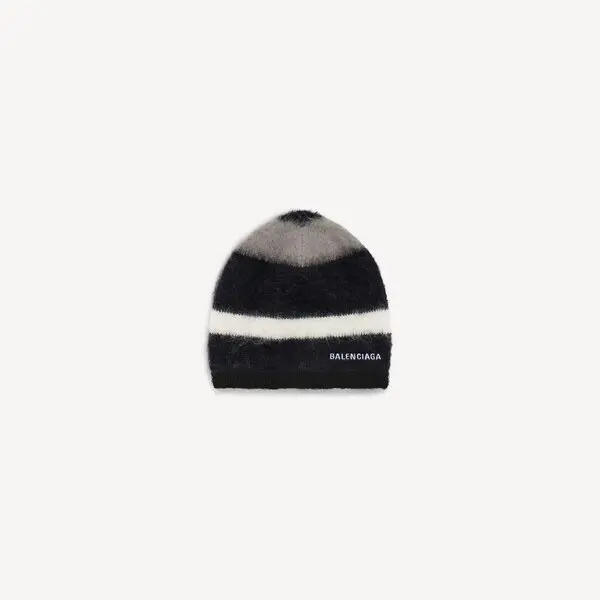 Balenciaga Striped Beanie - Black