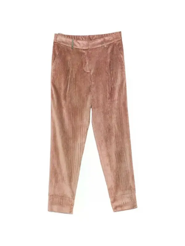 Peserico Pleated Corduroy Tapered Trousers - Pink