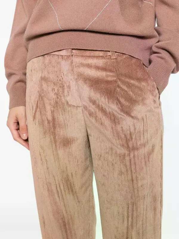 Peserico Pleated Corduroy Tapered Trousers