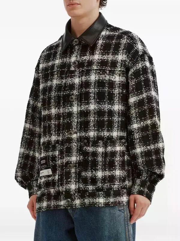 MUSIUM DIV. Check-pattern Contrast-collar Jacket