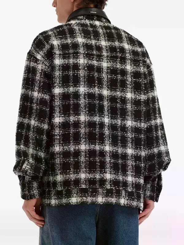 MUSIUM DIV. Check-pattern Contrast-collar Jacket