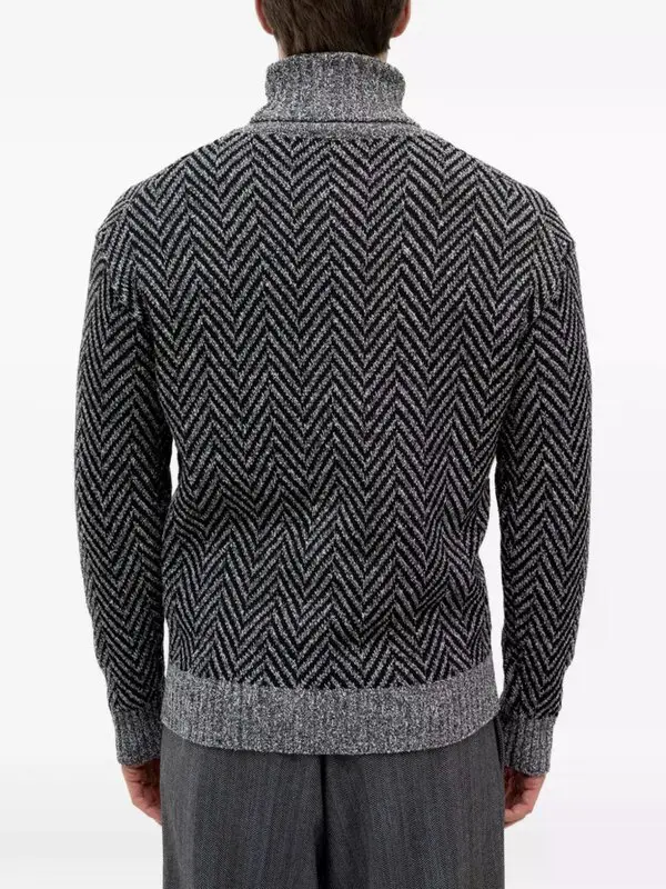 Hugo Relaxed-fit Turtleneck Sweater With Herringbone Knit