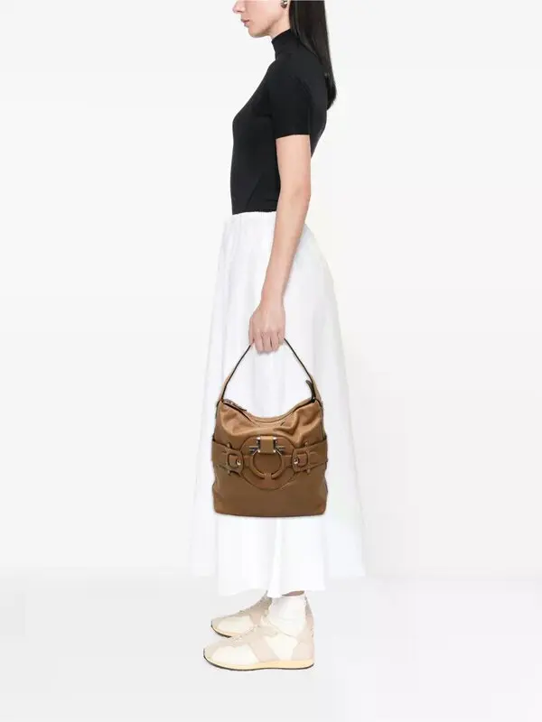 FERRAGAMO 2005-2007 Calfskin Gancini Shoulder Bag