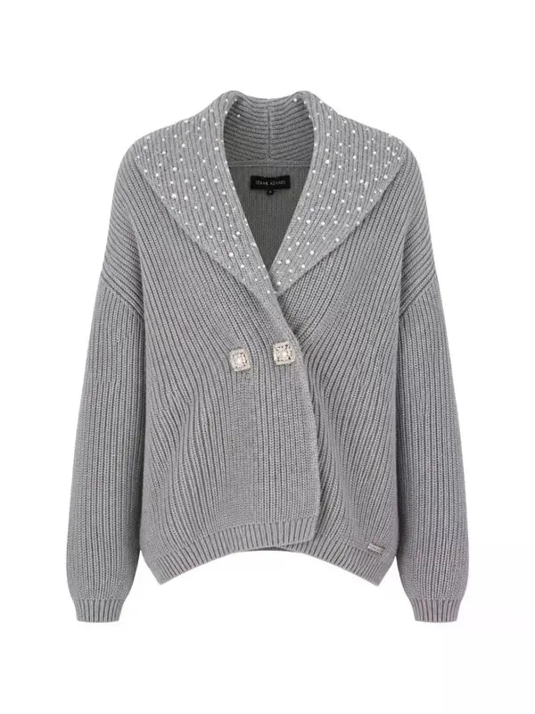 IZAAK AZANEI Toteme Pearl-embellished Oversized Cardigan - Grey