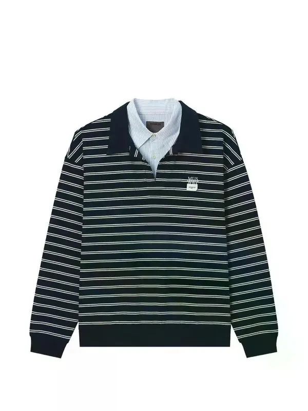 MUSIUM DIV. Striped Layered-effect Sweatshirt