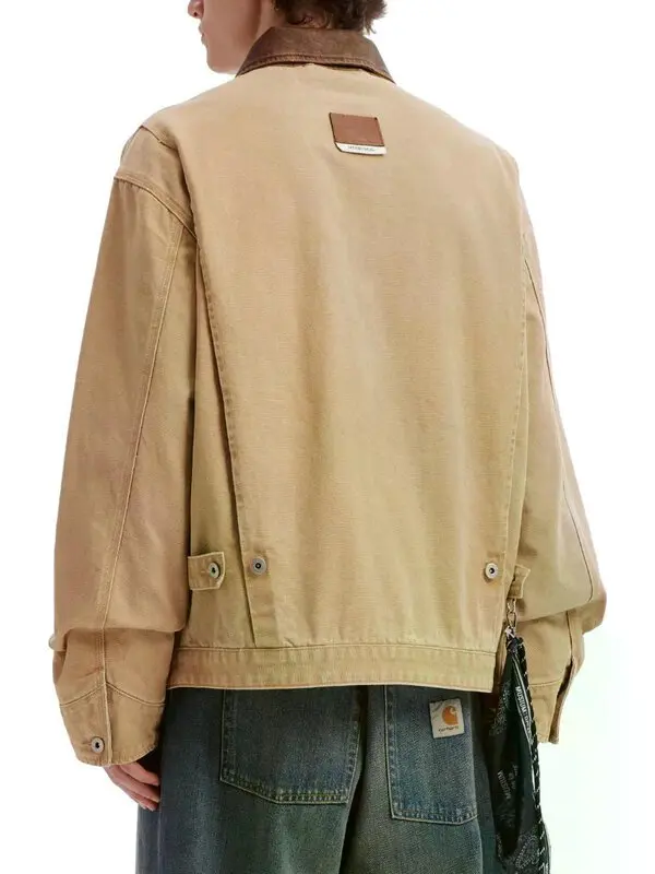 MUSIUM DIV. Contrasting-collar Zip-up Jacket