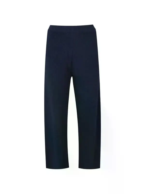 IZAAK AZANEI Ribbed-knit Straight-leg Trousers - Blue