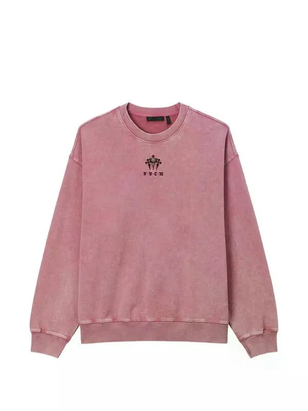 FIVE CM Logo-print Acid-wash Sweatshirt