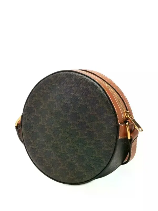 Celine 2021 Triomphe Coated Canvas Round Purse On Strap Crossbody Bag