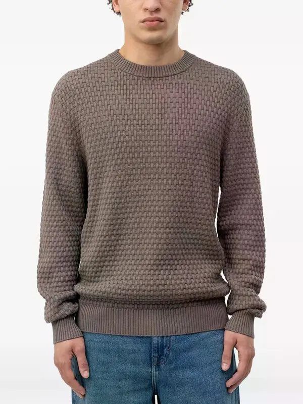 Hugo Basket-weave Crew-neck Sweater