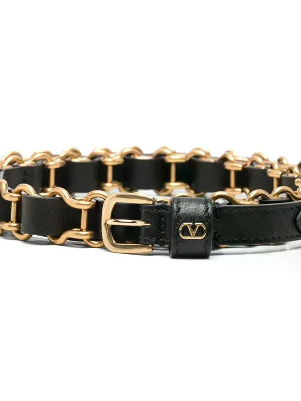 Valentino Garavani Vlogo Signature Chain Belt - Black