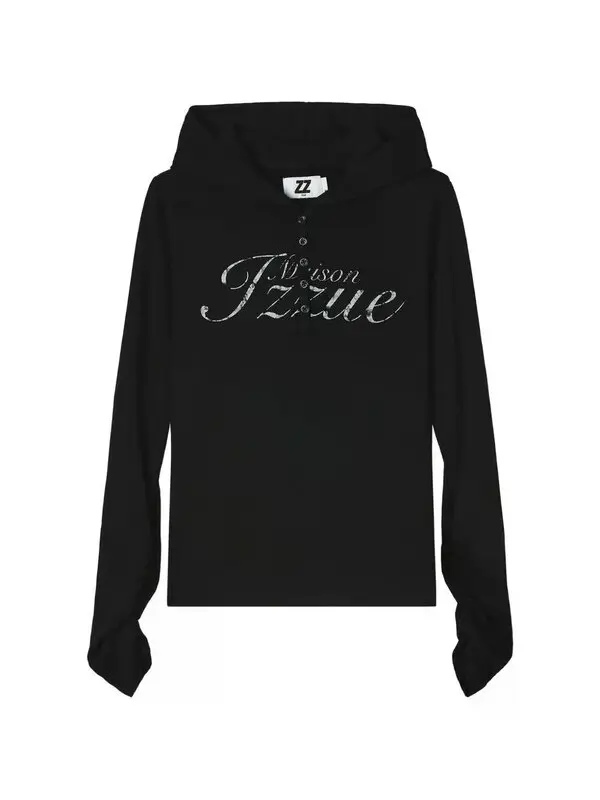 Izzue Logo-print Button-up Hoodie