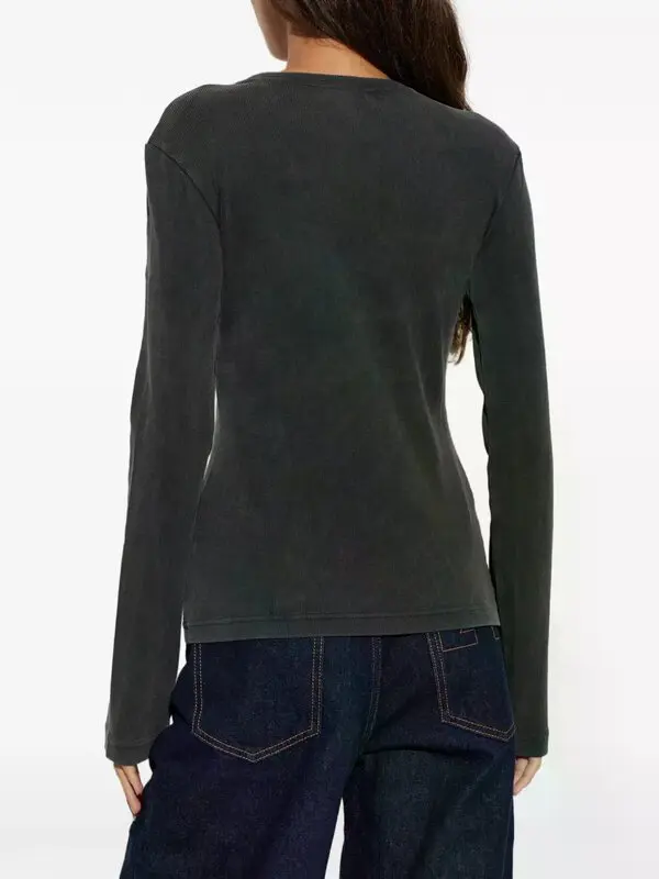 Off-White Ribbed-knit Logo-embroidered Top