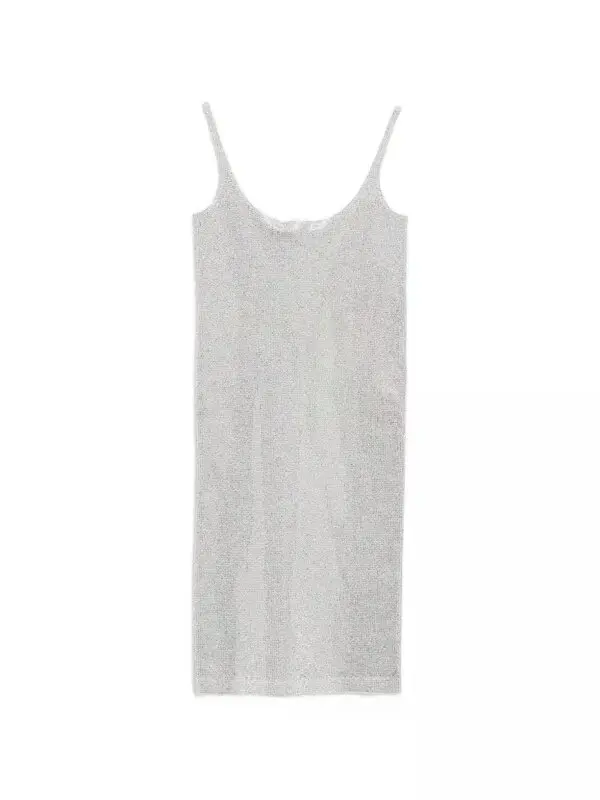 Gucci Mini Rhinestone-embellished Slip Dress - Silver
