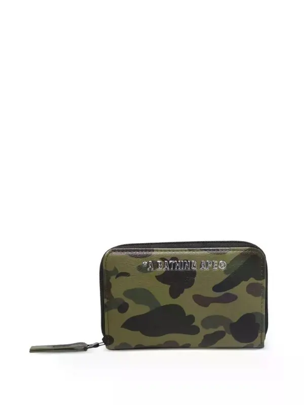 A BATHING APE 1st Camo Zip-around Wallet - Green