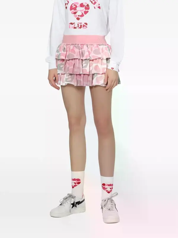 AAPE BY *A BATHING APE Camouflage-print Tiered Mini Skirt