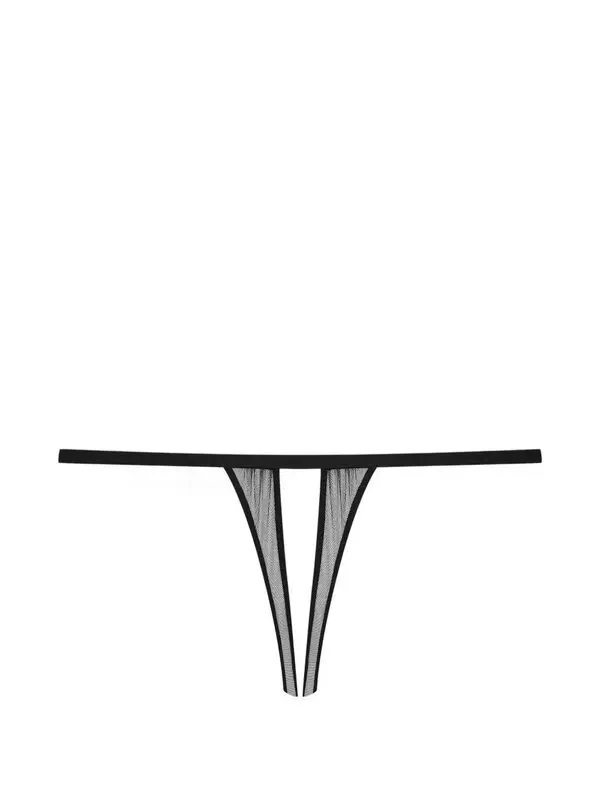 SCANDALE Nuit Fauve Mesh-panelled Thong