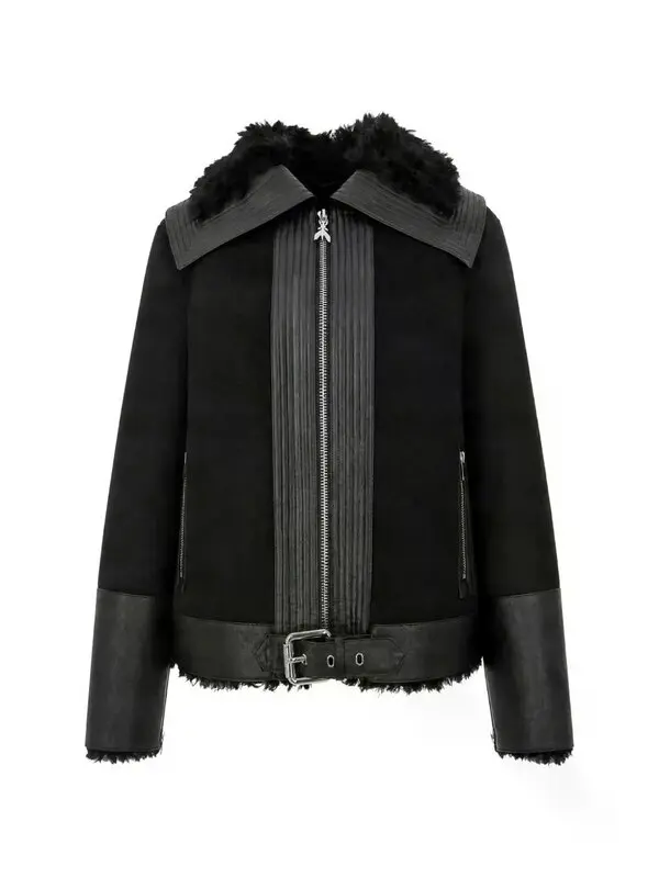 Patrizia Pepe Belted Faux-shearling Jacket
