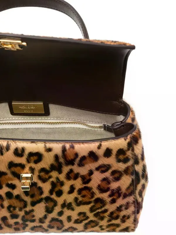Ralph Lauren Leopard-print Leather Shoulder Bag - Brown