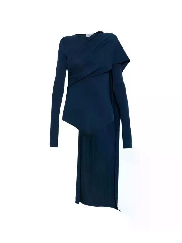 Off-White Draped Asymmetric Bodysuit - Blue