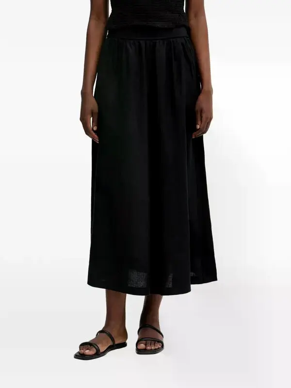 BENETTON Elasticated Gathered Midi Skirt