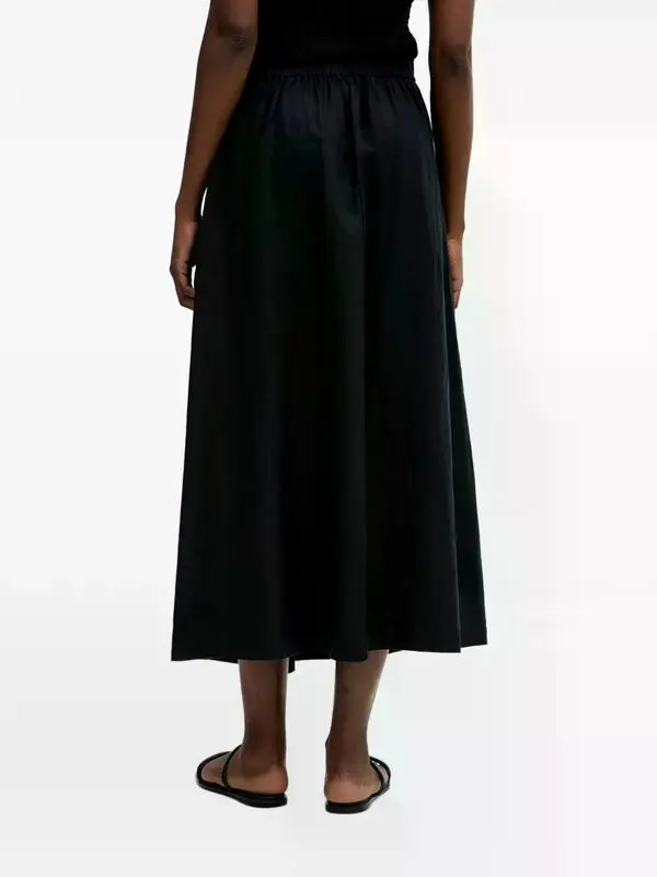 BENETTON Elasticated Gathered Midi Skirt