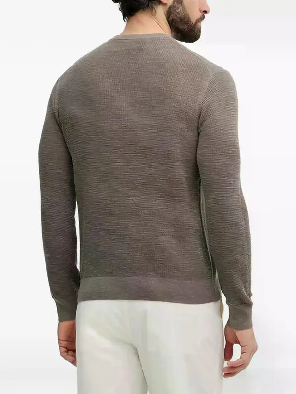 BENETTON Waffle-knit Crew-neck Sweater