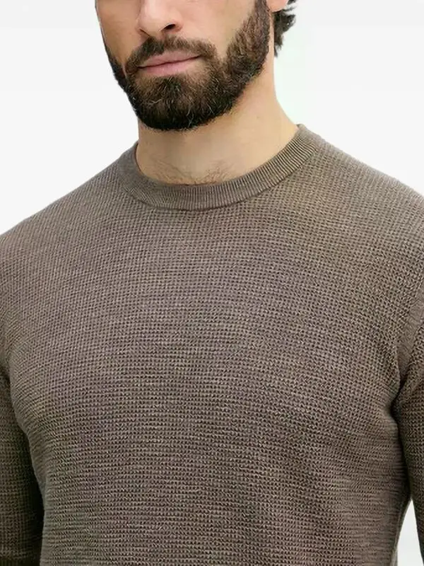 BENETTON Waffle-knit Crew-neck Sweater