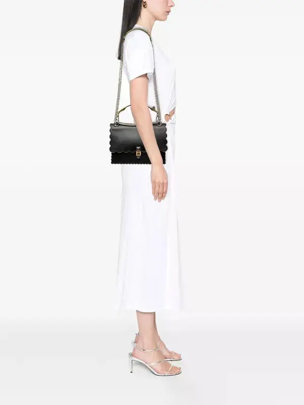 Fendi 2010-2026 Medium Scalloped Leather Kan I Satchel