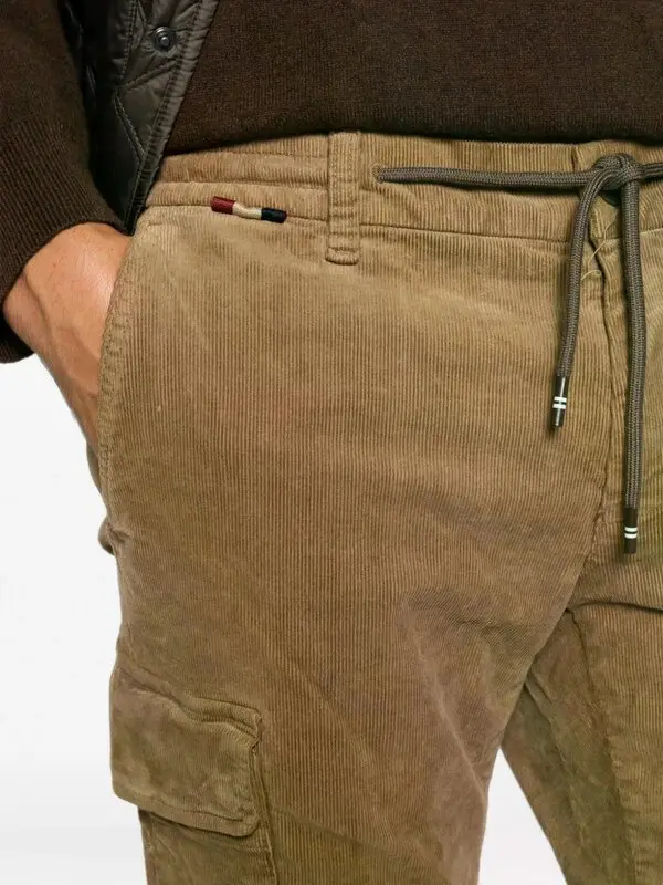 MASON'S Corduroy Drawstring Cargo Trousers