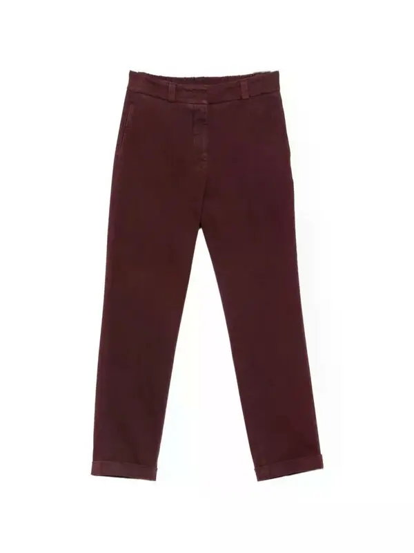 Peserico Stretch-cotton Straight Trousers - Red