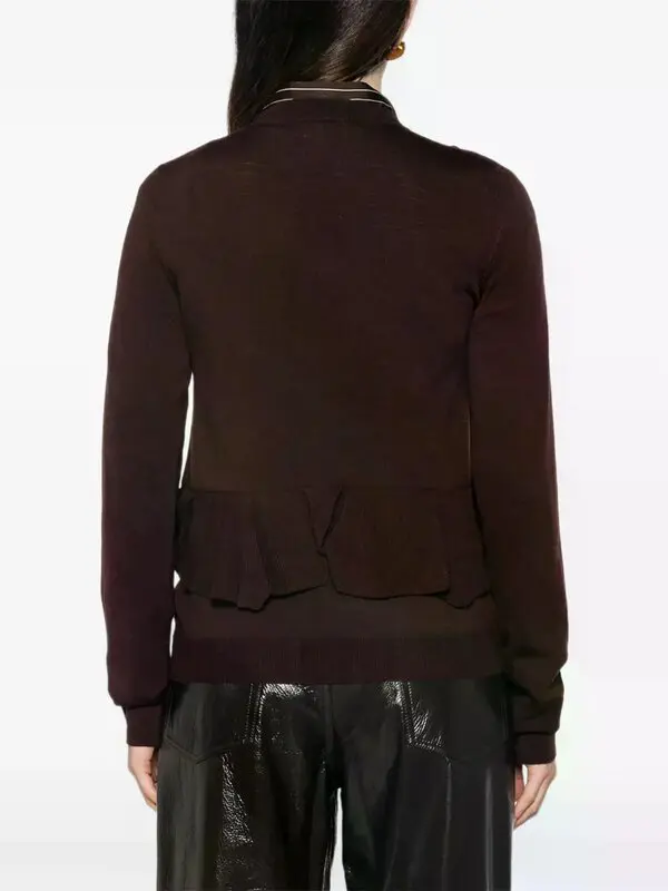 Liviana Conti Ruffled Long-sleeve Sweater - Brown