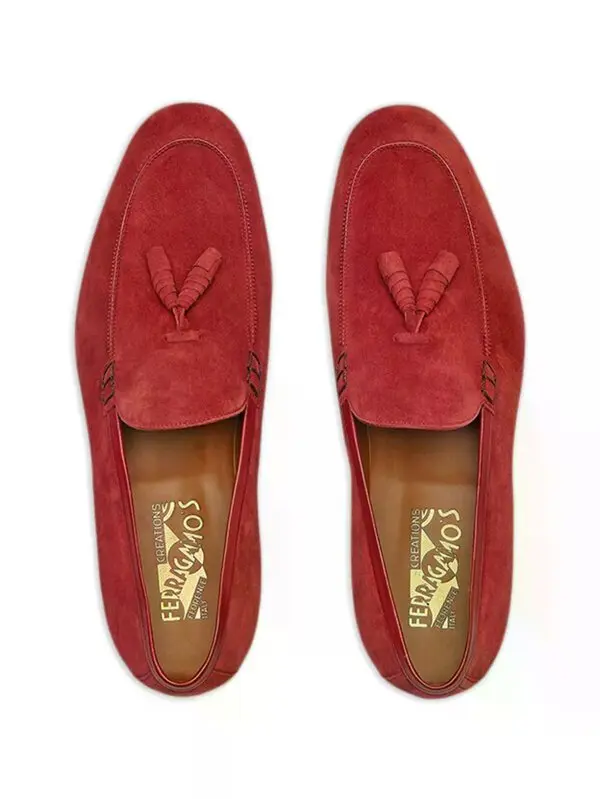 FERRAGAMO Tassel-detail Suede Loafers