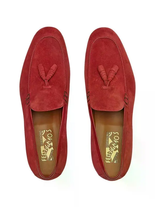 FERRAGAMO Tassel-detail Suede Loafers
