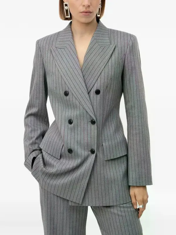 Hugo Regular-fit Hourglass Blazer In Pinstripe Fabric - Grey