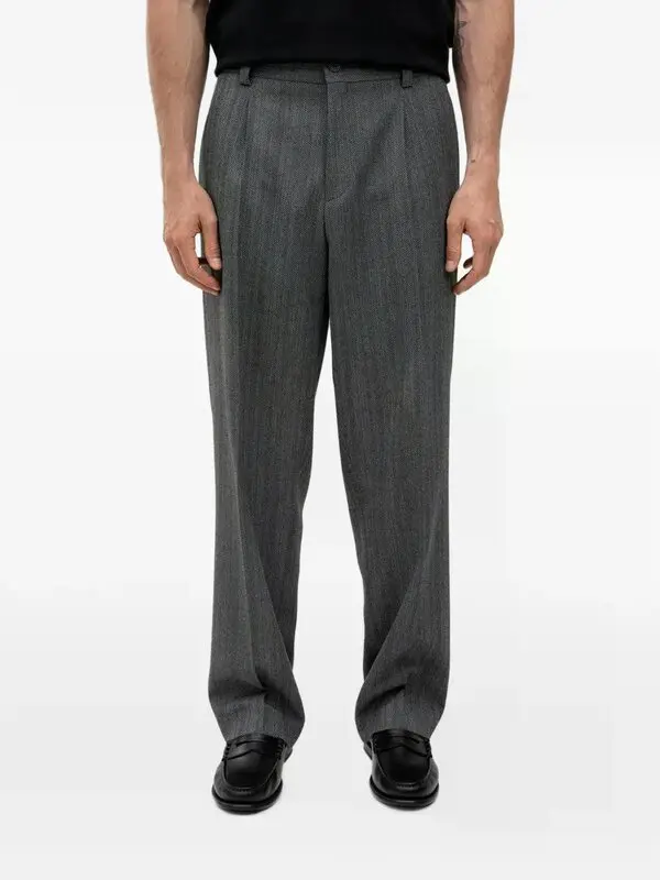 Hugo Modern-fit Pants In Herringbone Fabric