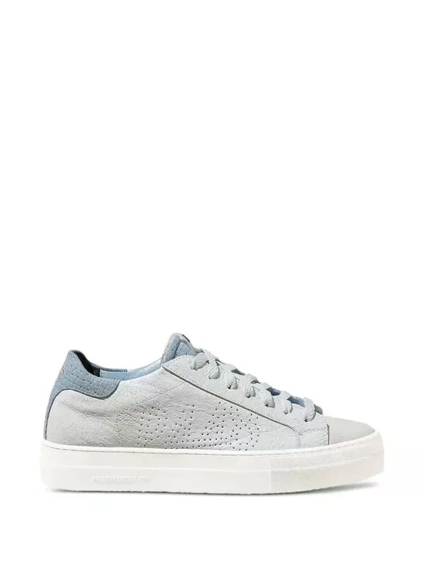 P448 Thea Crackled-leather Sneakers - Grey