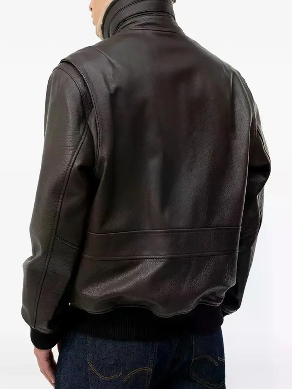 Hugo Shearling-collar Leather Jacket