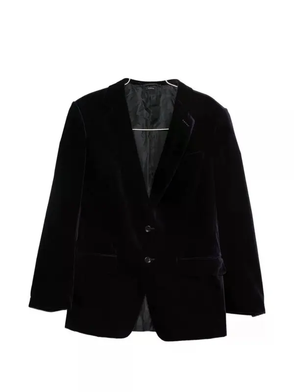 TOM FORD Velvet Single-breasted Blazer - Blue