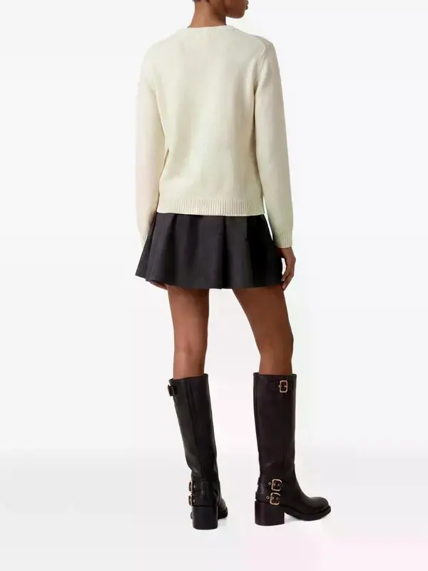 GANNI Graphic-intarsia Sweater - White